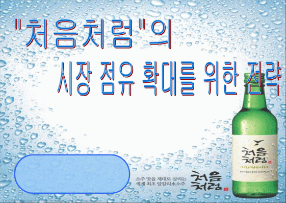 [마케팅] 처음처럼의 시장 점유률 확대를 위한 전략