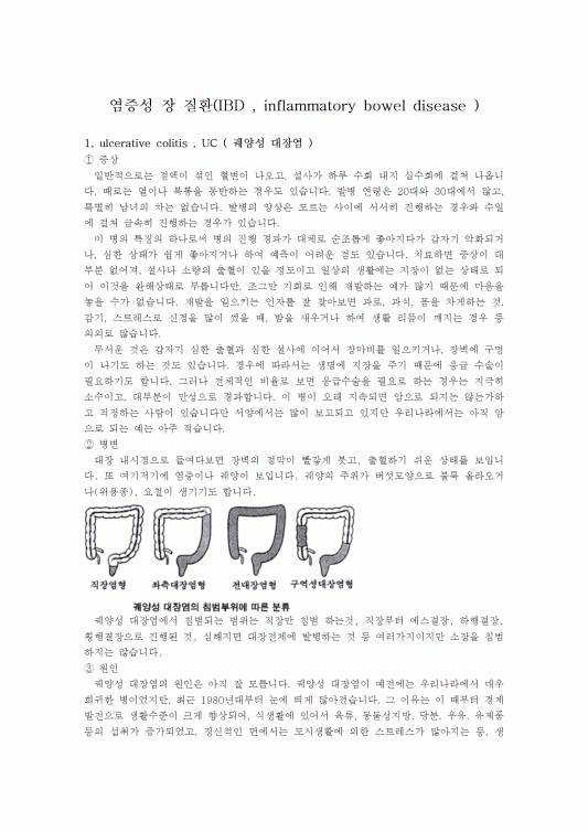 염증성 장질환의 종류와 궁금증