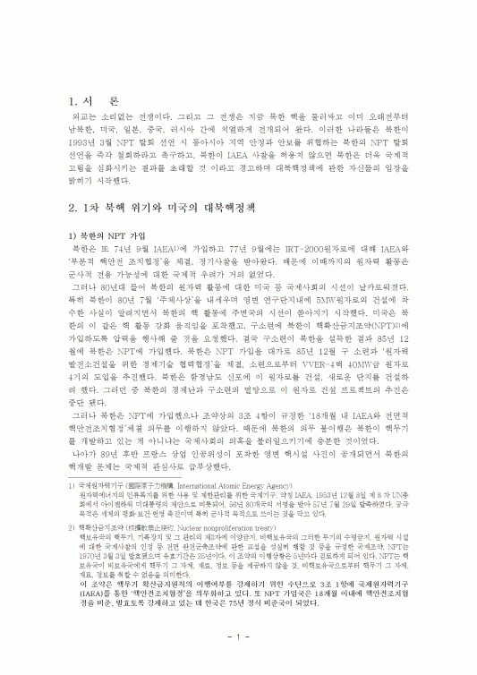 북핵 위기와 미국의 대북핵정책