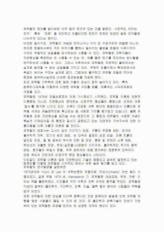 프렉탈 이론 (fractal theory)