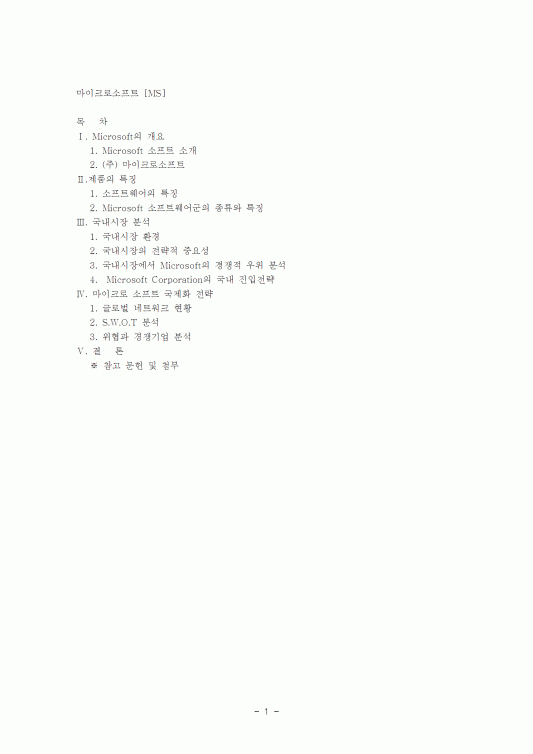 마이크로소프트사의 국제화 전략