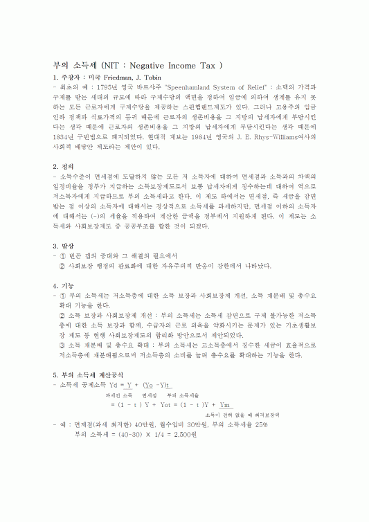 부의 소득세(역의 소득세)
