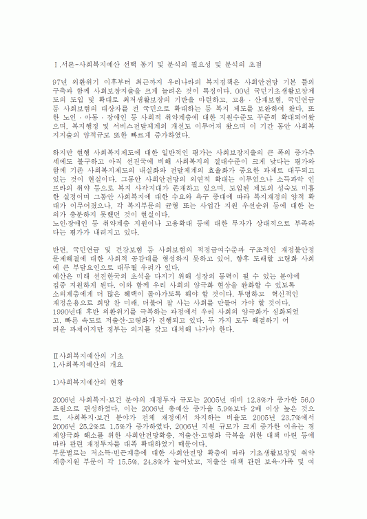 2006년사회복지예산분석