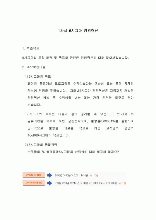 6시그마를 위한 미니탭 활용
