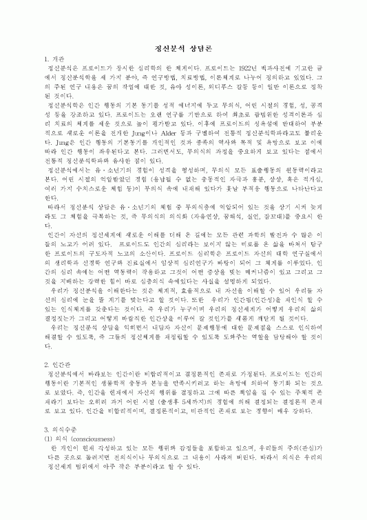 프로이드 정신분석 상담