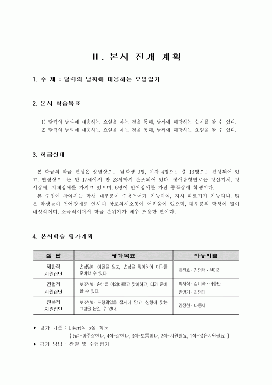 정신진체아 IEP