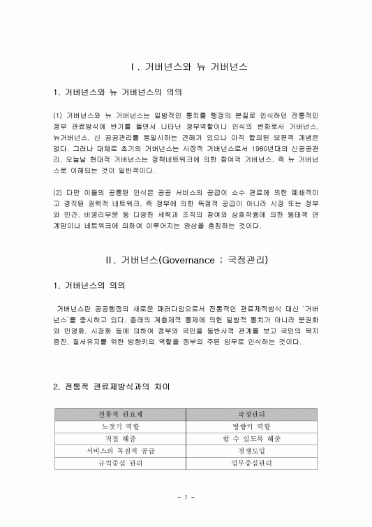 거버넌스와 뉴거버넌스