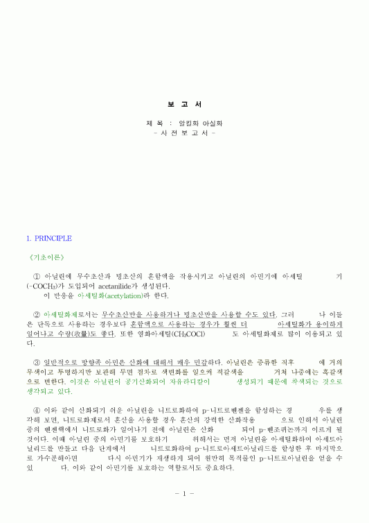 아세트 아닐리드합성