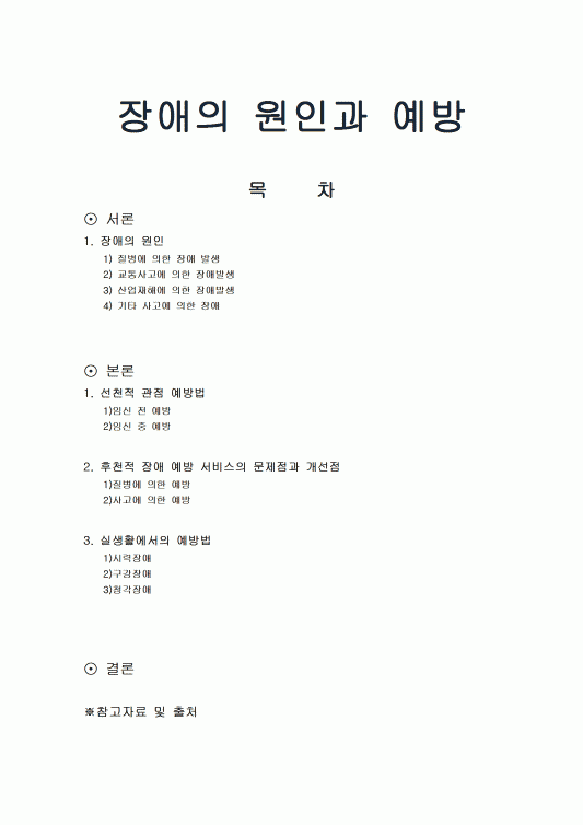 [장애예방 및 방지] 장애의 원인과 여러방면에서의 장애 예방 방법 레포트