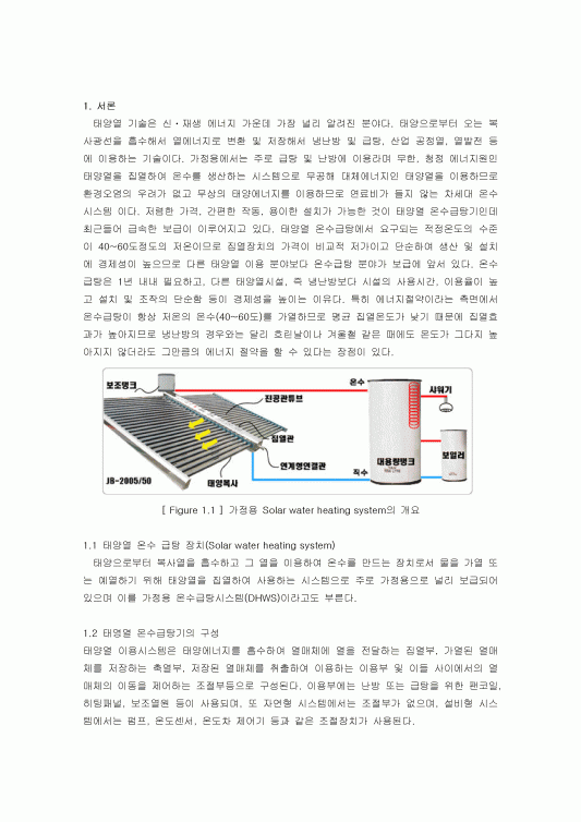 태양열 온수급탕기 모델링(해석)