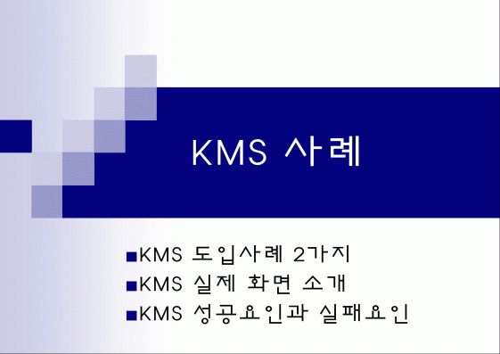 KMS 사례 레포트 자료