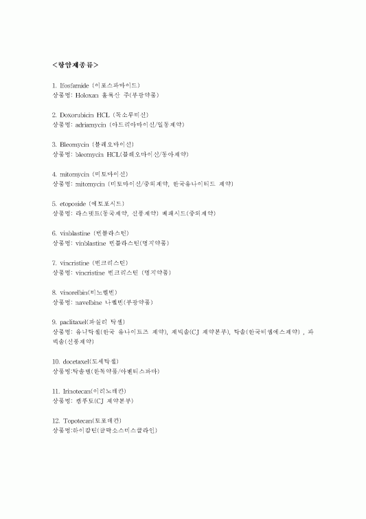 항암요법 레포트 자료