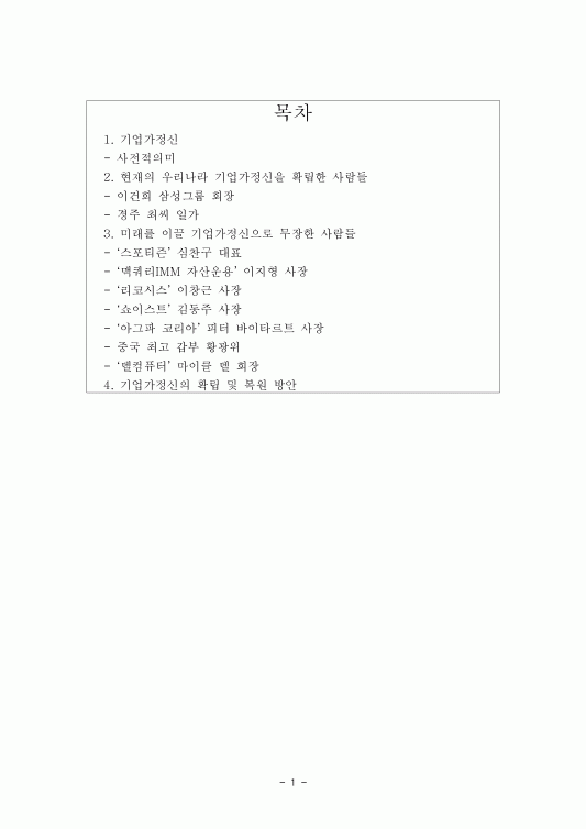 기업가 정신의 복원방안