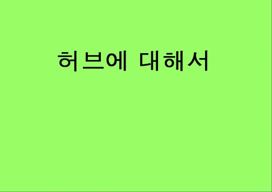 허브에 대해서