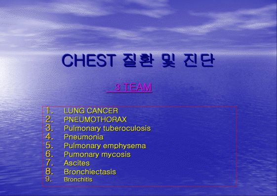 CHEST 질환 및 진단