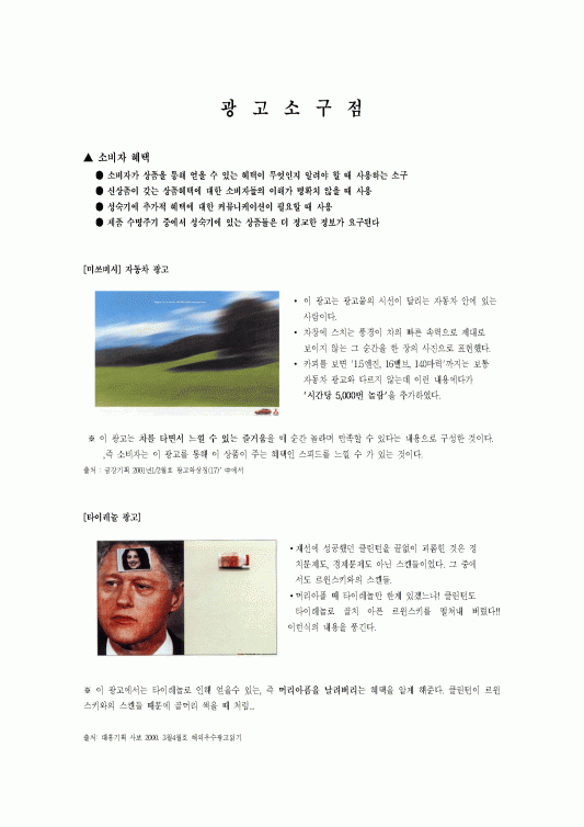 광고소구점 레포트 자료