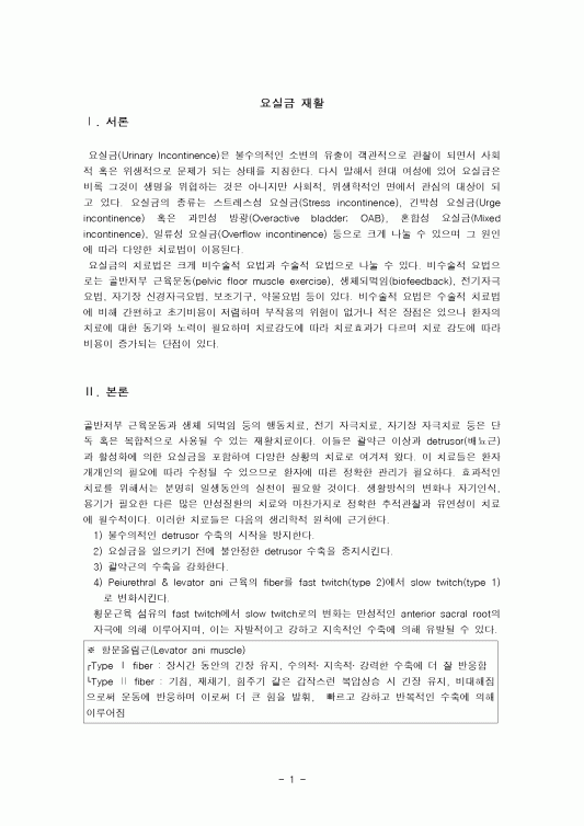 요실금의 재활간호
