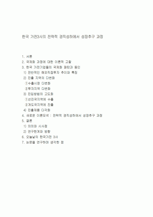 한국 가전3사의 전략적 경직성하에서 성장추구 과정