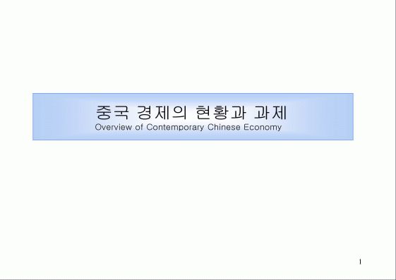 중국 경제의 현황과 과제