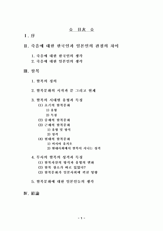 [인문과학] 일본의 할복문화