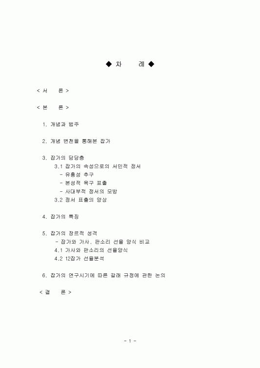 잡가의 총체적 연구