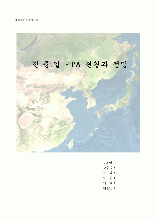 한중일FTA현황과 전망