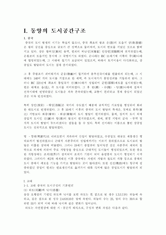 동서양의 도시공간구조