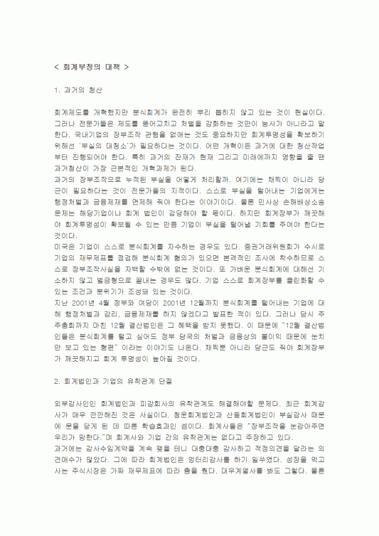 회계부정의 대책