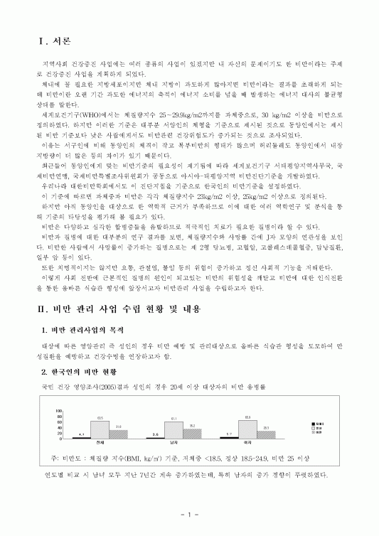지역사회 건강증진사업 기획(비만)