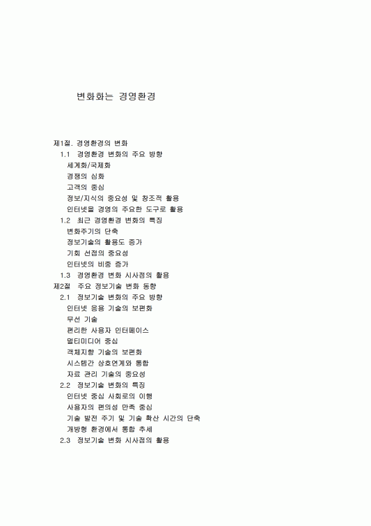 변화화는 경영환경