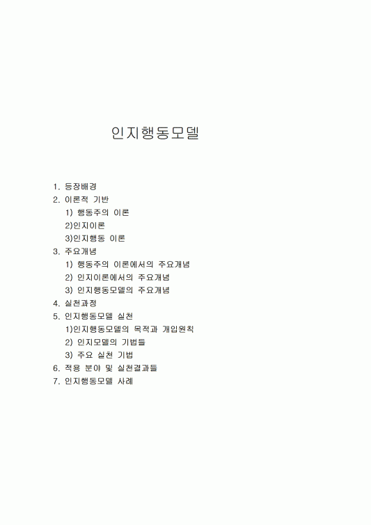인지행동모델