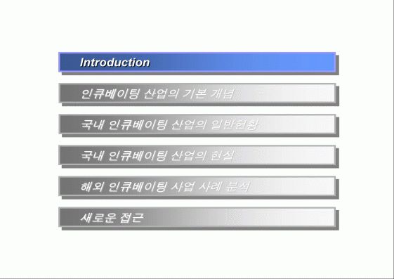 [경영과의사결정]인큐베이팅 산업분석