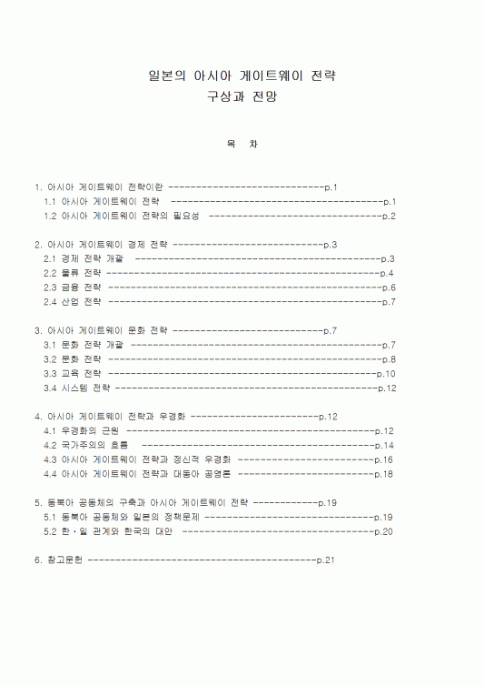 일본의 아시아 게이트웨이 전략 구상과 전망