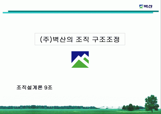 (주)벽산의 조직구조조정