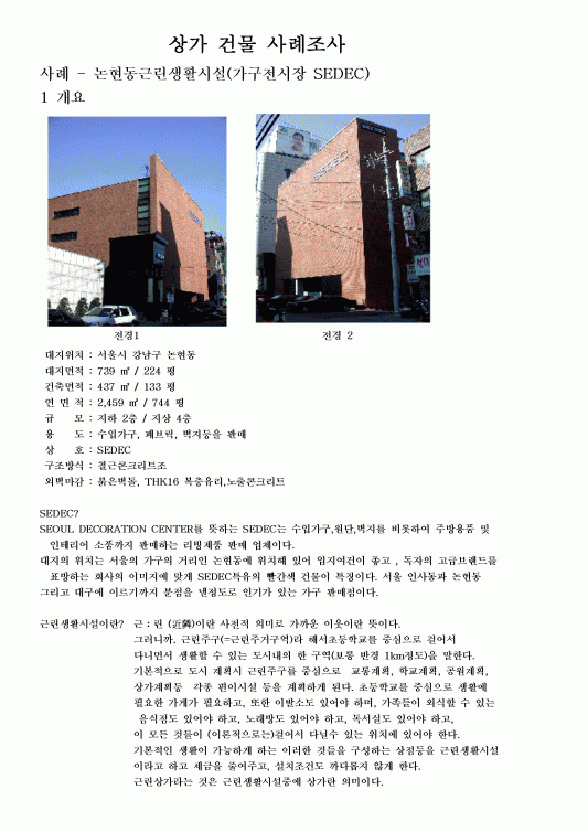 상가건물 사례조사