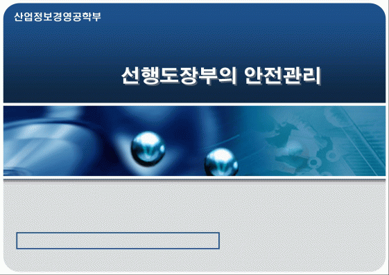 선행도장부의 안전관리
