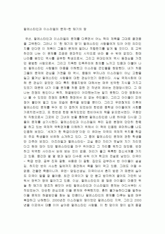 팔레스타인과 이스라엘의 문제-한 뙈기의 땅