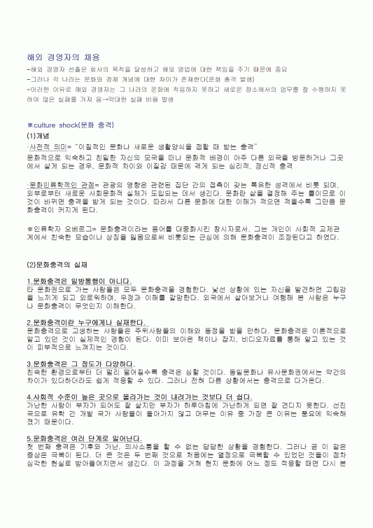 문화 충격과 극복방안