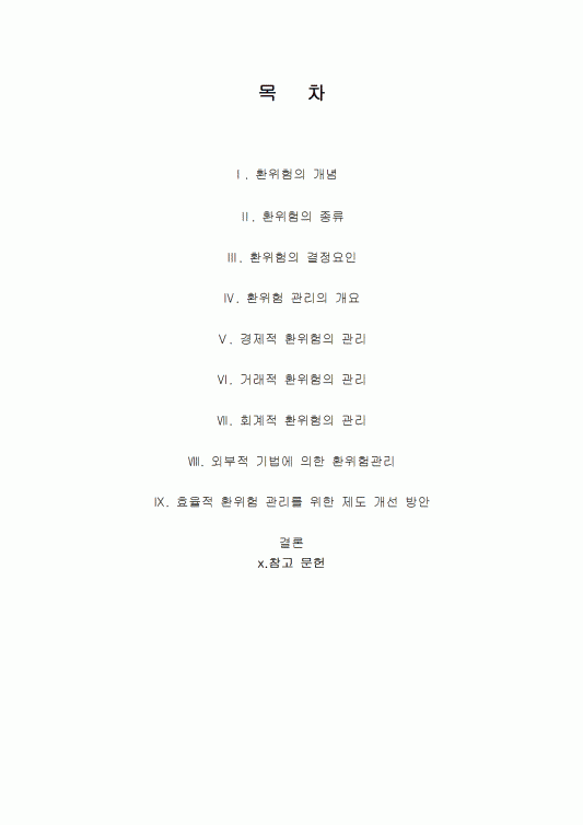 환위험과 그에 따른 개선방안