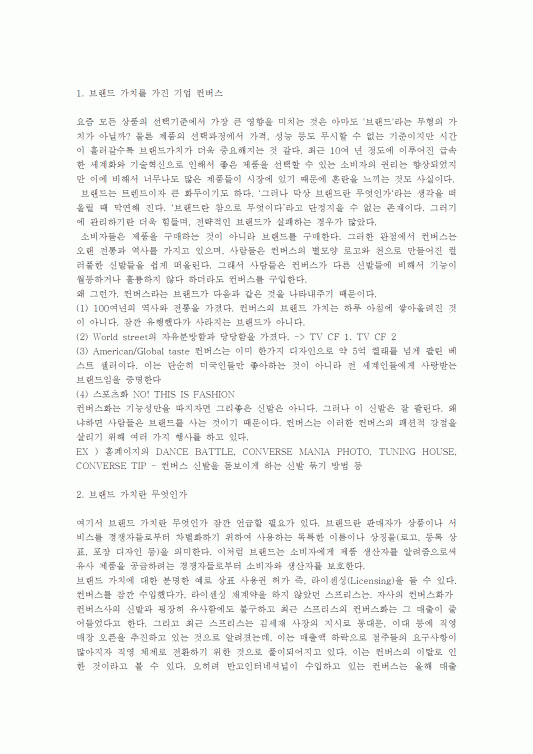 컨버스의 브랜드 자산 가치