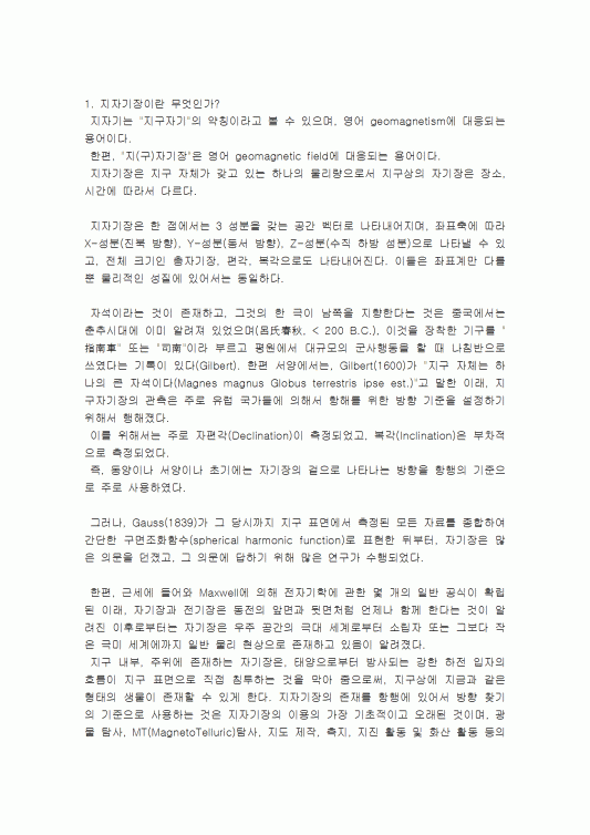 우리나라 지자기 분포