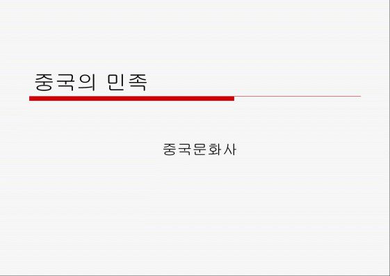 중국의 민족 레포트 자료