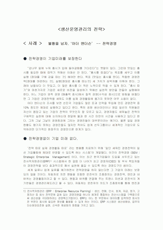 생산관리 전략
