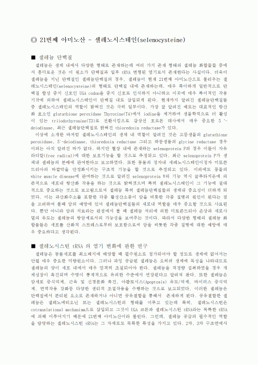 21번째 22번째 아미노산