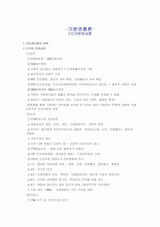 기본권 총론 레포트 자료