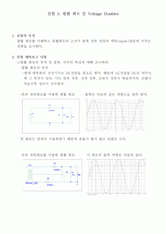 실험 3-평활회로및voltagedoubler