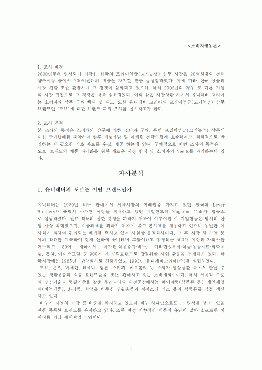 [소비자행동론] 유니레버 도브의 마케팅전략 분석 및 프로모션 방안