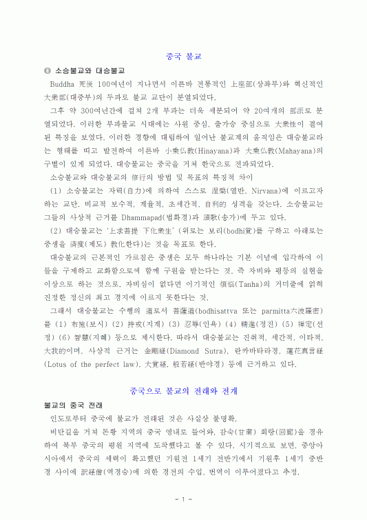 중국 불교 레포트 자료