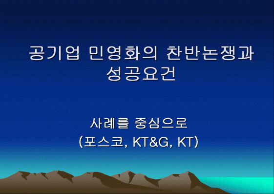 공기업 민영화에 찬반논쟁과 성공요인