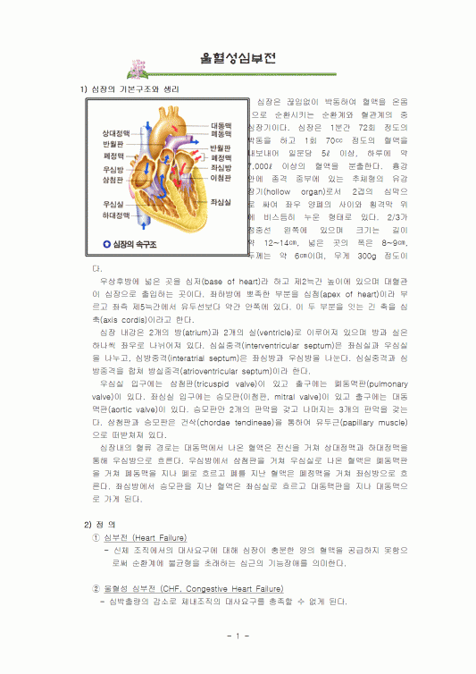 CHF 울혈성심부전 문헌고찰